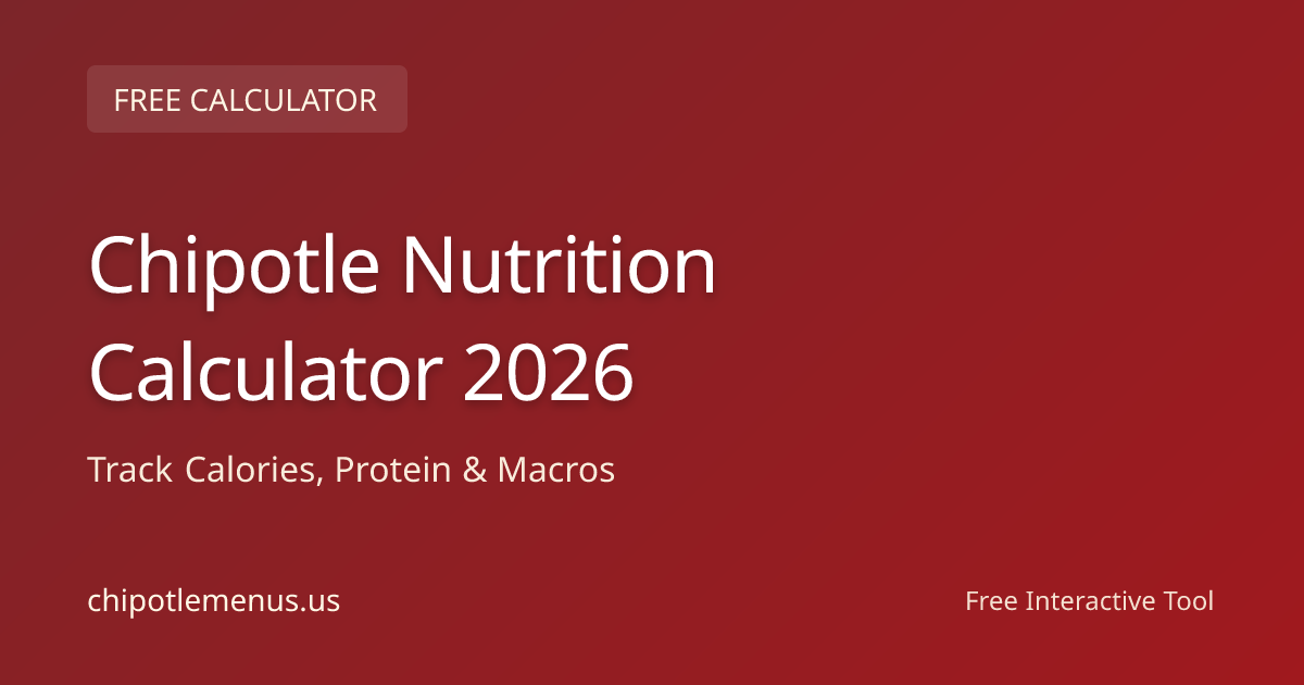 Chipotle Nutrition Calculator 2025 - Free Calorie & Macro Counter ...